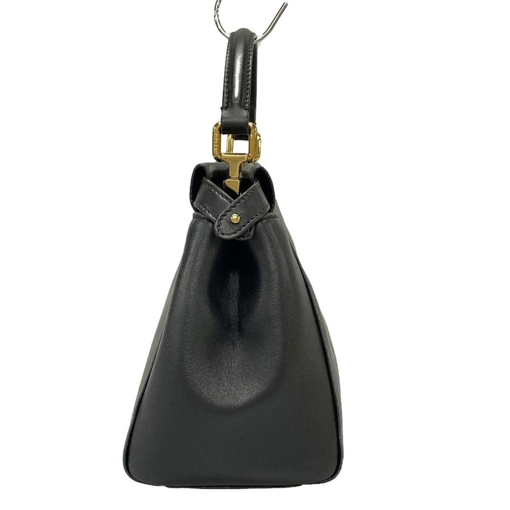 Fendi Leather Peekaboo Handbag Iconic Small Black - Gem